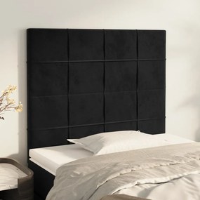 Čelo postele černé 90x5x118/128 cm sametové 3116370