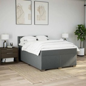 Box spring postel s matrací tmavě šedá 160x200 cm textil 3285954
