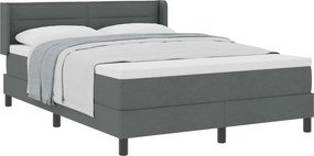 Postel s boxspringem s čelo Tmavě šedá 200 x 140 cm textil 3341042