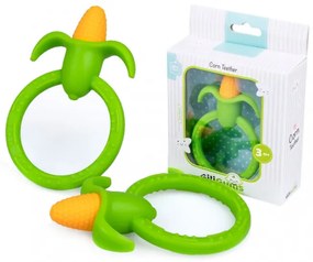 GiliGums Dětské silikonové kousátko Corn Teether, 3m+, zelená, 1 ks