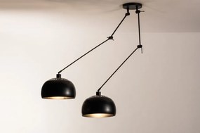 Závěsné černé designové svítidlo nad stůl Snap Light Duo Monaco Black and Black