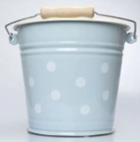Modrý smaltovaný kyblík s puntíky Blue dot - Ø24*23cm - 6L