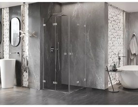 Mexen Lunar-F Duo, skládací sprchový kout 70 x 70 cm, 8mm čiré sklo, chromový profil, 836-070L-070P-01-00