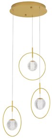 Zlaté závěsné LED světlo Nova Luce Atos 37 cm