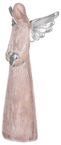 Anděl z polyresinu, imitace dřeva ALA1330