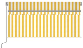 Ručně zatahovací markýza s roletou 3 x 2,5 m žlutobílá,  3069378