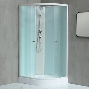 MILD AS-Levý 100x80 WHITE Sprchový box asymetrický s nízkou akrylátovou vaničkou