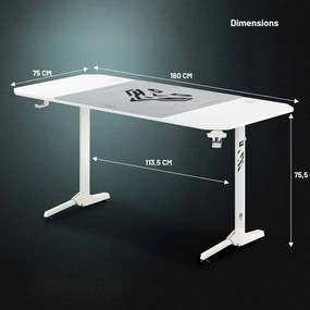 Bílý herní a kancelářský stůl X-Mate 160 x 75 x 75 cm – Doablo Chairs