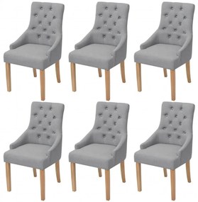 Jídelní židle 6 ks světle šedé textil,  274422