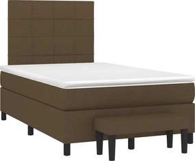 vidaXL Box spring postel s matrací 120x200 cm textil [3136584] Barva: tmavě hnědá
