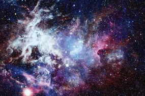 DIMEX | Vliesová fototapeta Abstraktní vesmír MS-5-2300 | 375 x 250 cm| fialová, černá, šedá, růžová