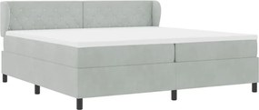 Postel s boxspringem s matrací Světle šedá 200 x 200 cm samet 3340352