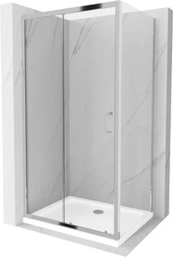 Mexen Apia posuvný sprchový kout 120 x 80 cm, 5mm sklo, chromový profil-čiré sklo + slim sprchová vanička 5cm, 840-120-080-01-00-4010