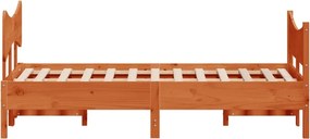 Postel bez matrace voskově hnědá 135 x 190 cm masivní borovice 3216398