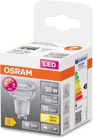 Krokově stmívatelná LED žárovka OSRAM GU10 3,7W 3-STEP DIM 2700K 350LM