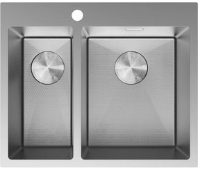 Mexen Flexo ocelový dřez s 1,5 komorami 610 x 510 mm, inox HC - 6446611500-01HC
