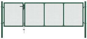 vidaXL Marketos Zahradní brána ocelová 350 x 100 cm zelená