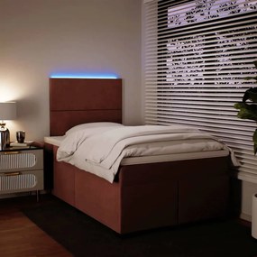 Box spring postel s matrací růžová 120 x 200 cm samet 3293181