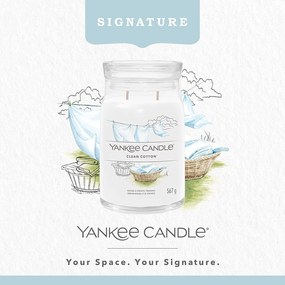 Yankee Candle vonná svíčka Signature ve skle velká Clean Cotton  567 g