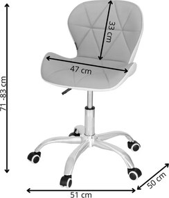 Kancelářská židle ergonomická SPRINGOS HF0023 šedo-bílá