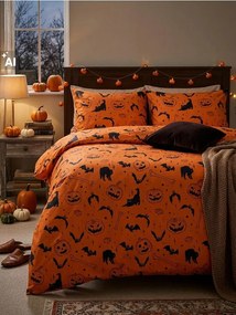 Sinsay - Sada ložního prádla s halloweenským motivem - oranžová