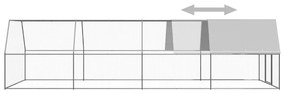 vidaXL Marketos Venkovní klec pro kuřata 3 x 8 x 2 m pozinkovaná ocel