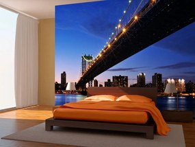 Fototapeta Manhattan Bridge s nočním osvětlením