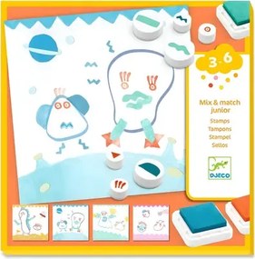 DJECO Razítkovací set Příšerky / Razítka pro děti / 7 razítek / 16 ilu