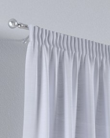 Záclona voálová jednoduchá s řasící páskou barva bílá látka poloprůhledná, pletený vzor