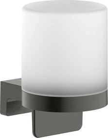 Hansgrohe AddStoris S - Dávkovač mýdla s držákem, matné sklo/kartáčovaný černý chrom 41765340