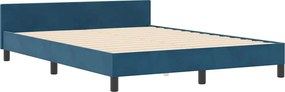 Postel s boxspringem s čelo Tmavě modrá 140 x 190 cm samet 3344943