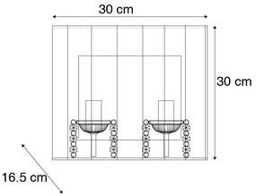 Sada 2 nástěnných lamp chrom s černým stínítkem - Ann-Kathrin 2