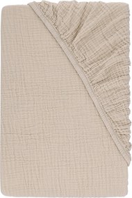 Livarno® Mušelínové napínací prostěradlo, 140-160 x 200 cm (béžová)