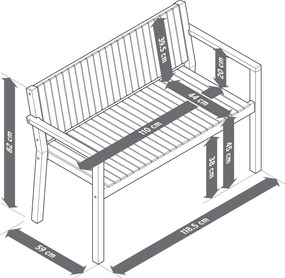 Tchibo - Zahradní lavice - barva: hnědá