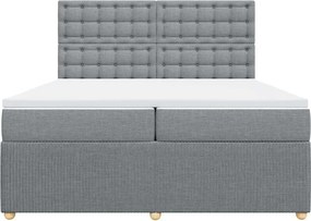 Box spring postel s matrací světle šedá 200 x 200 cm textil 3294477
