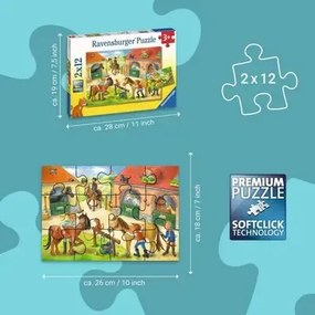 Ravensburger Šťastný den na statku / 2x12 dílků / od 3 let