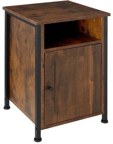 Tectake Noční stolek Blackburn 40x42x60,5cm Industriální dřevo tmavé, rustikální