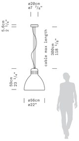 Leucos 0011170 JJ Great, bílé závěsné svítidlo, 1x45W LED 2700/3000K stmívatelné, průměr 56cm