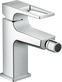Hansgrohe Metropol, bidetová baterie s třmenovou pákou a odtokovou soupravou Push-Open, chromová, HAN-74520000