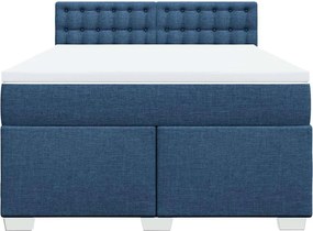 Box spring postel s matrací modrá 140x190 cm textil 3288203