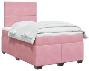 Box spring postel s matrací růžová 120 x 200 cm samet 3293181