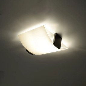 Stropní svítidlo Emilio, 1x mléčné skleněné stínítko, dřevo v barvě wenge