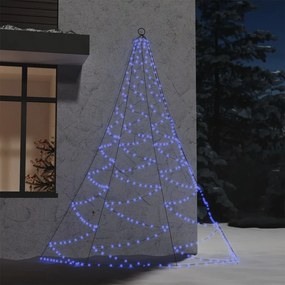 Nástěnný stromek s kovovým hákem 260 modrých LED 3 m