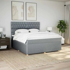 Box spring postel s matrací světle šedá 180 x 200 cm textil 3294442