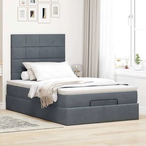 Osmanský rám postele s matracemi tmavě šedá 120x200cm samet 3314313