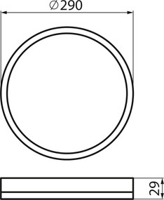 KANLUX KANLUX, AZPO stropní LED svítilna, průměr 290mm, 18,5W, 3000/4000/6000K, IP54, bílá, 31514