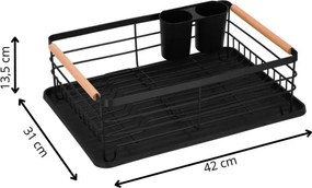 Odkapávač na nádobí 42x31 cm SPRINGOS LAVIO černý