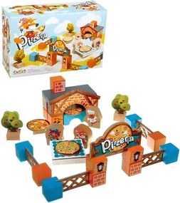 CUBIKA Stavebnice Pizzeria / Dřevo, karton / 42 dílků / od 3 let