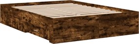 Rám postele se zásuvkami kouřový dub 120 x 200 cm kompozit 3280395