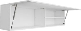 HOMCOM koupelnová nástěnná skříňka s tlumeným klapkovým víkem, 2 přihrádkami a nastavitelnou policí, 120x23x30 cm, bílá